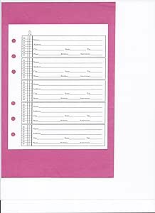 Amazon.com : Address Book Refill Pages : Everything Else
