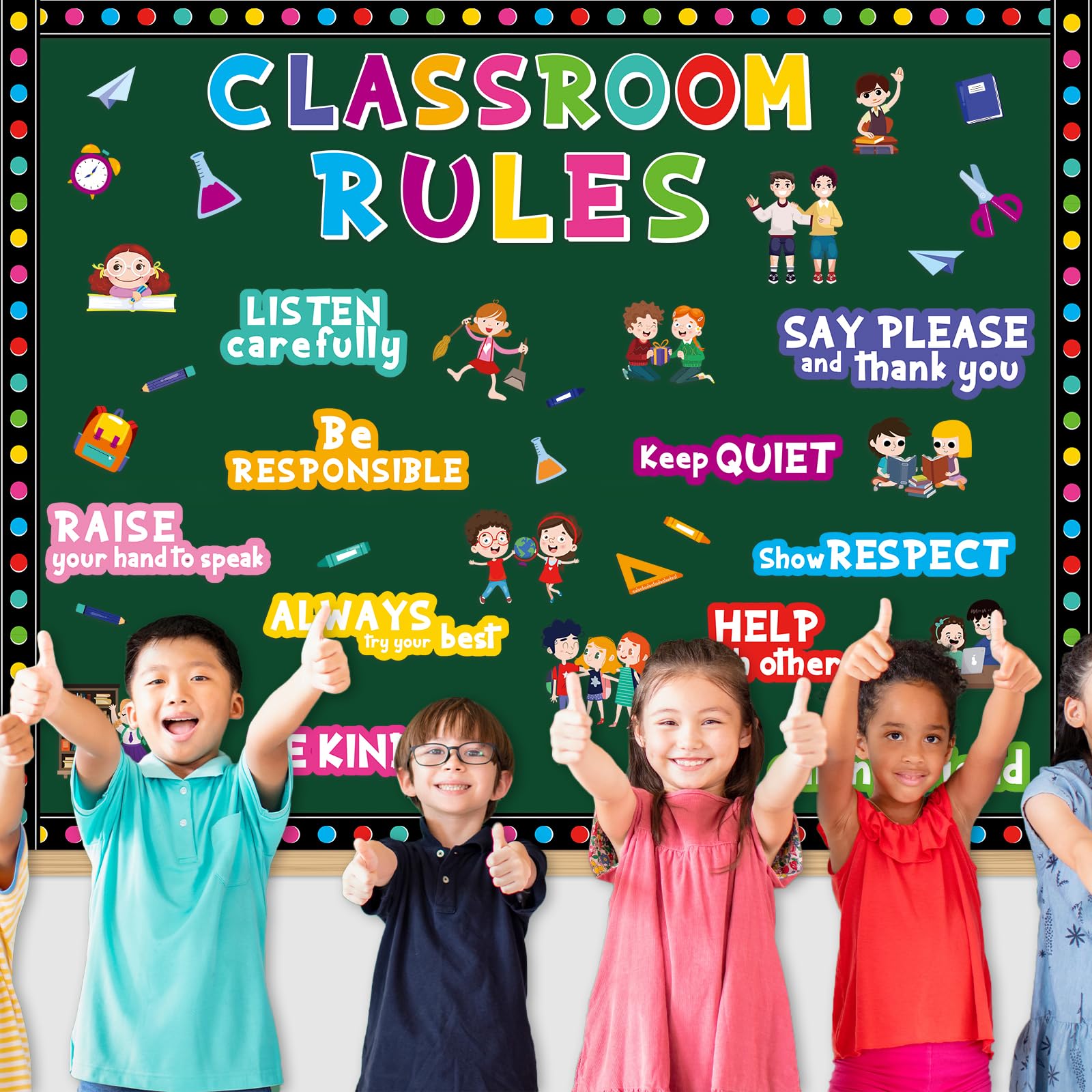 Mua 71Pcs Classroom Rules Bulletin Board Set for Classroom Decorations ...