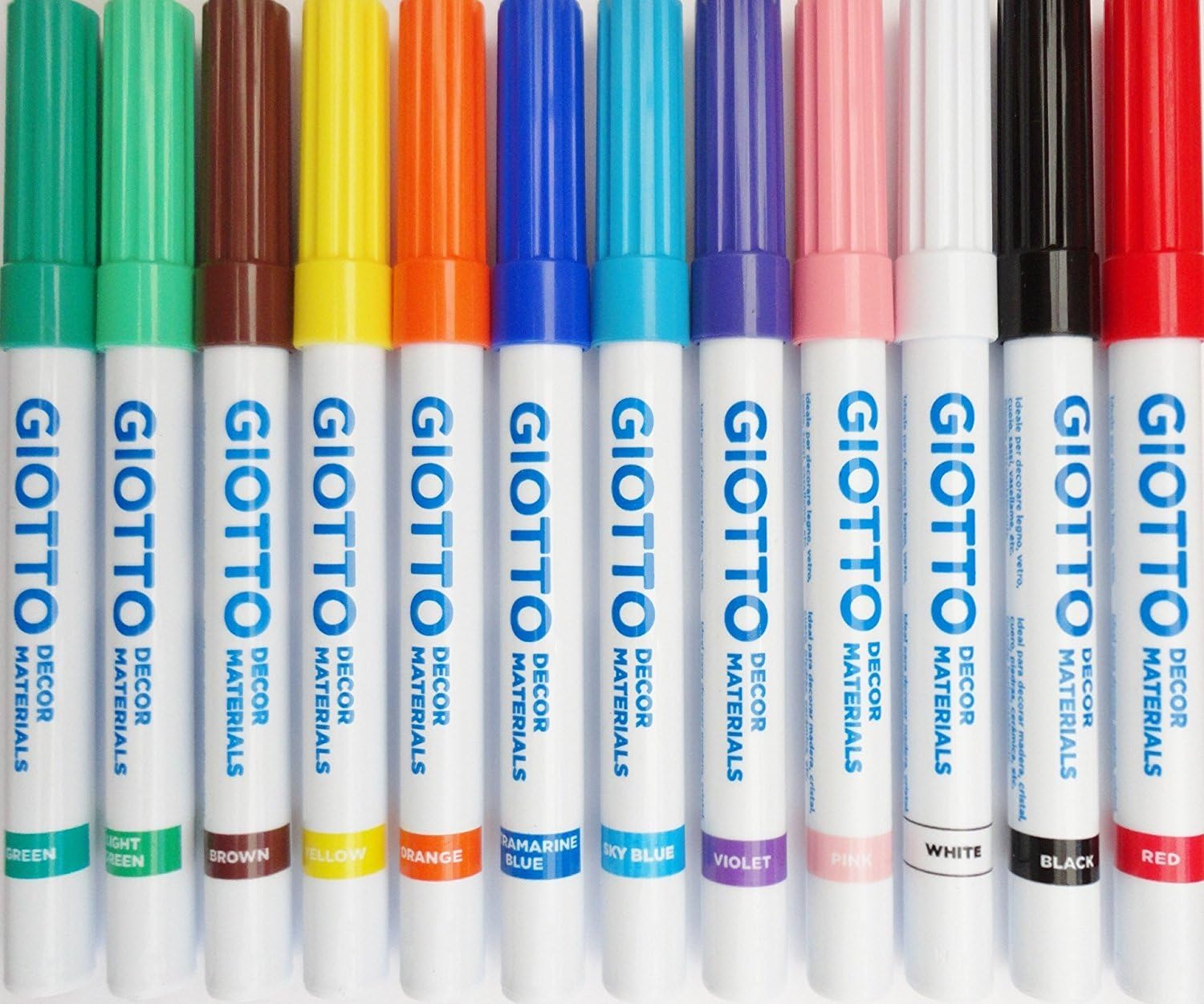 12 x Giotto Decor Materials Marker Pens - Multi Surface Glass Wood ...