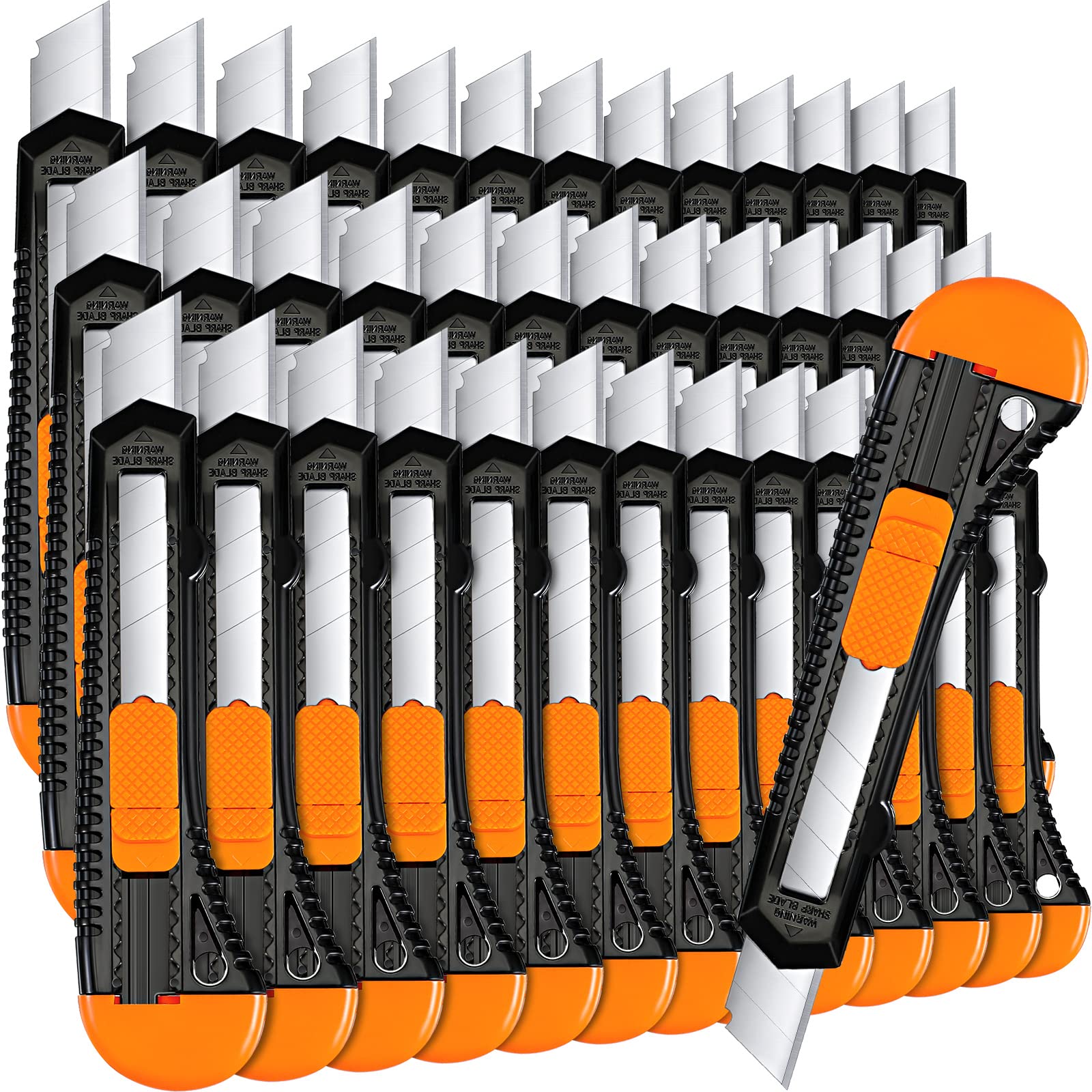 Lasnten 100 Pack Box Cutter Retractable Utility Knife 18mm Wide Blade ...