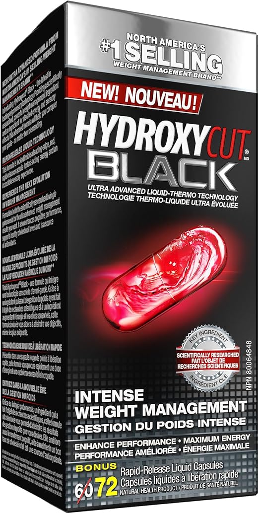 Hydroxycut Black, Weight Management and Thermogenic Supplement, 72 ...