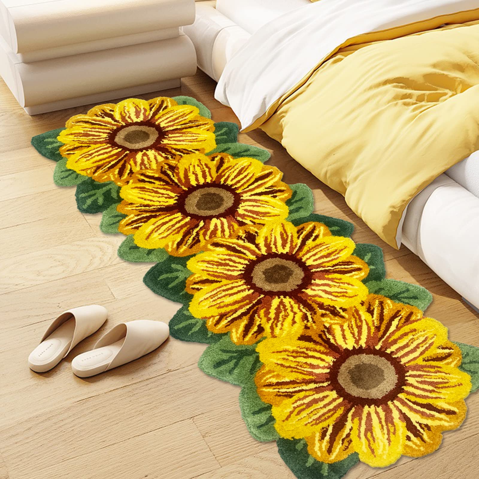 USTIDE Fluffy Rose Floor Runner,Soft and Shaggy Rose Runner Rug ...