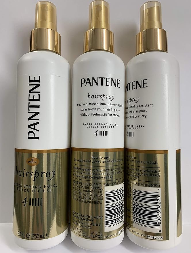 Amazon.com : Pantene Hairspray, Non-Aerosol, Extra Strong Hold 3 8.5 fz ...