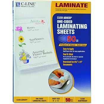Avery Self-Adhesive Laminating Sheets, 9 x 12 Inches, Box of 50 (73601 ...