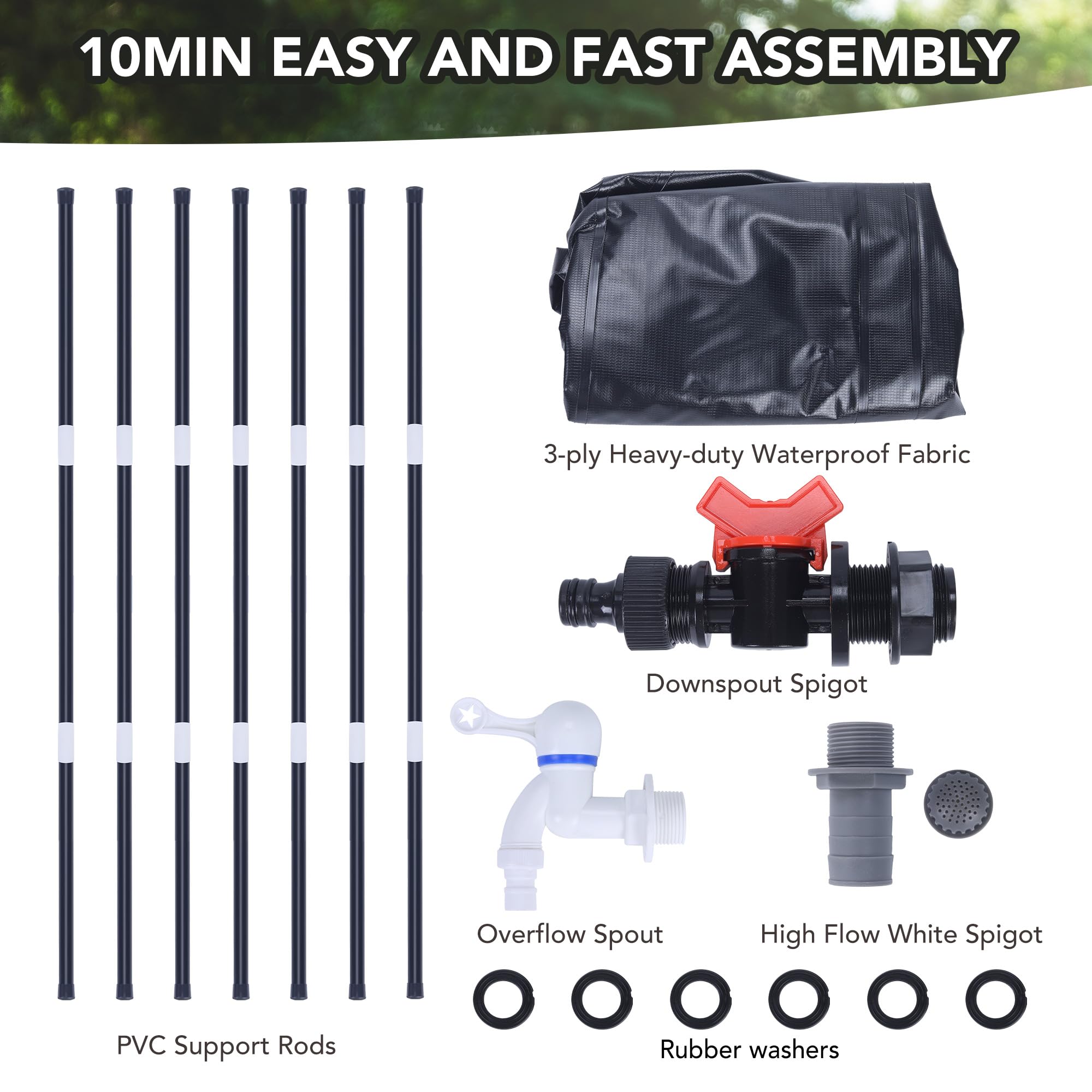 Mua Rihogar 100 Gallon Rain Barrel Water Tank, Portable Water Storage ...