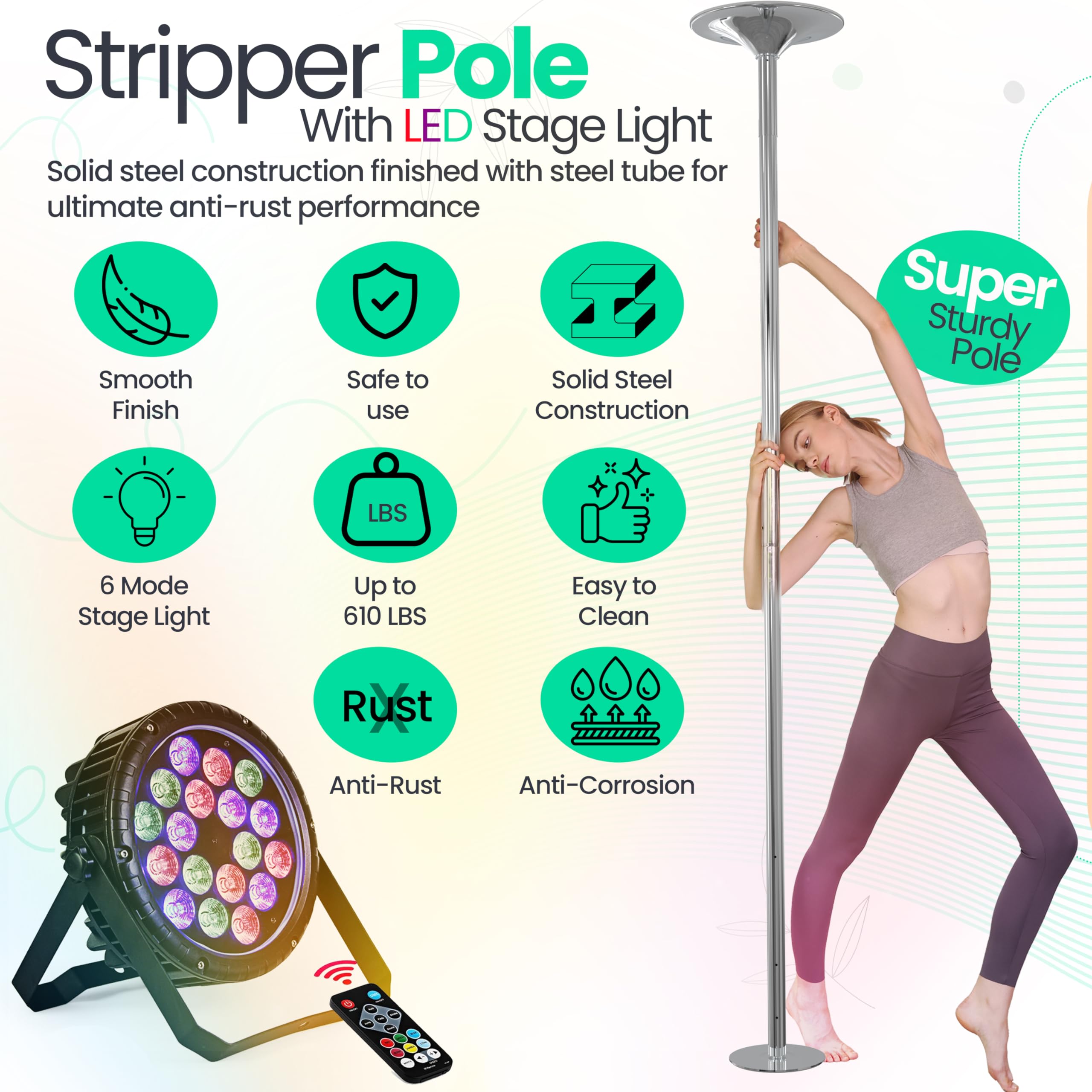 Mua GOODTIMES Dance Pole - Professional Dancing Pole with LED Lights ...