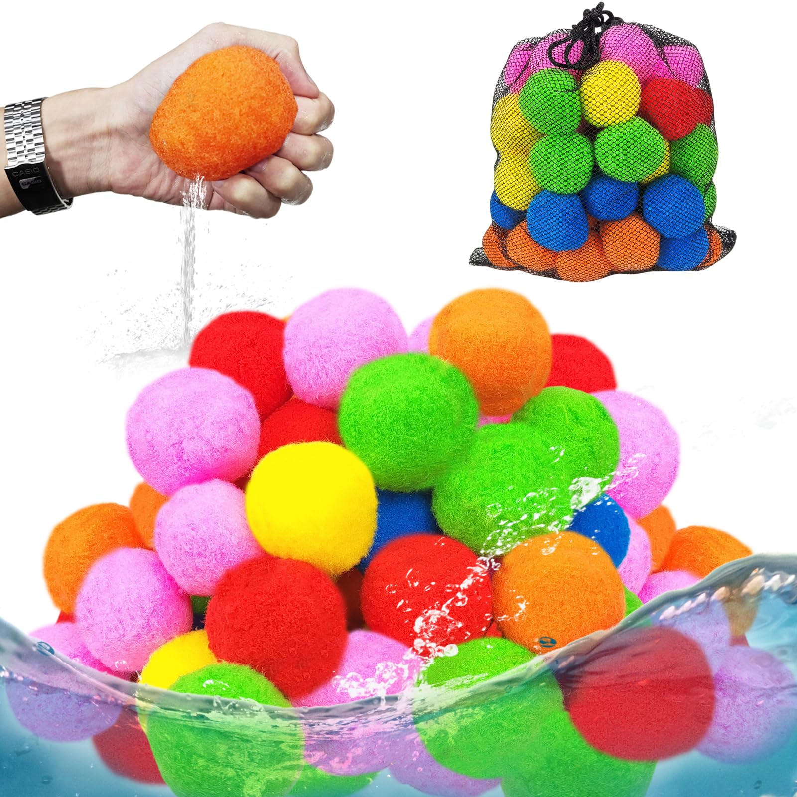 Mua QPEY 60 PCS Water Soaker Balls, Reusable Water Balloons for Outdoor ...