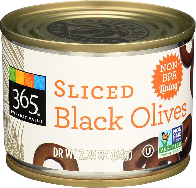 Amazon.com : 365 Everyday Value, Sliced Black Olives, 2.25 oz : Grocery ...