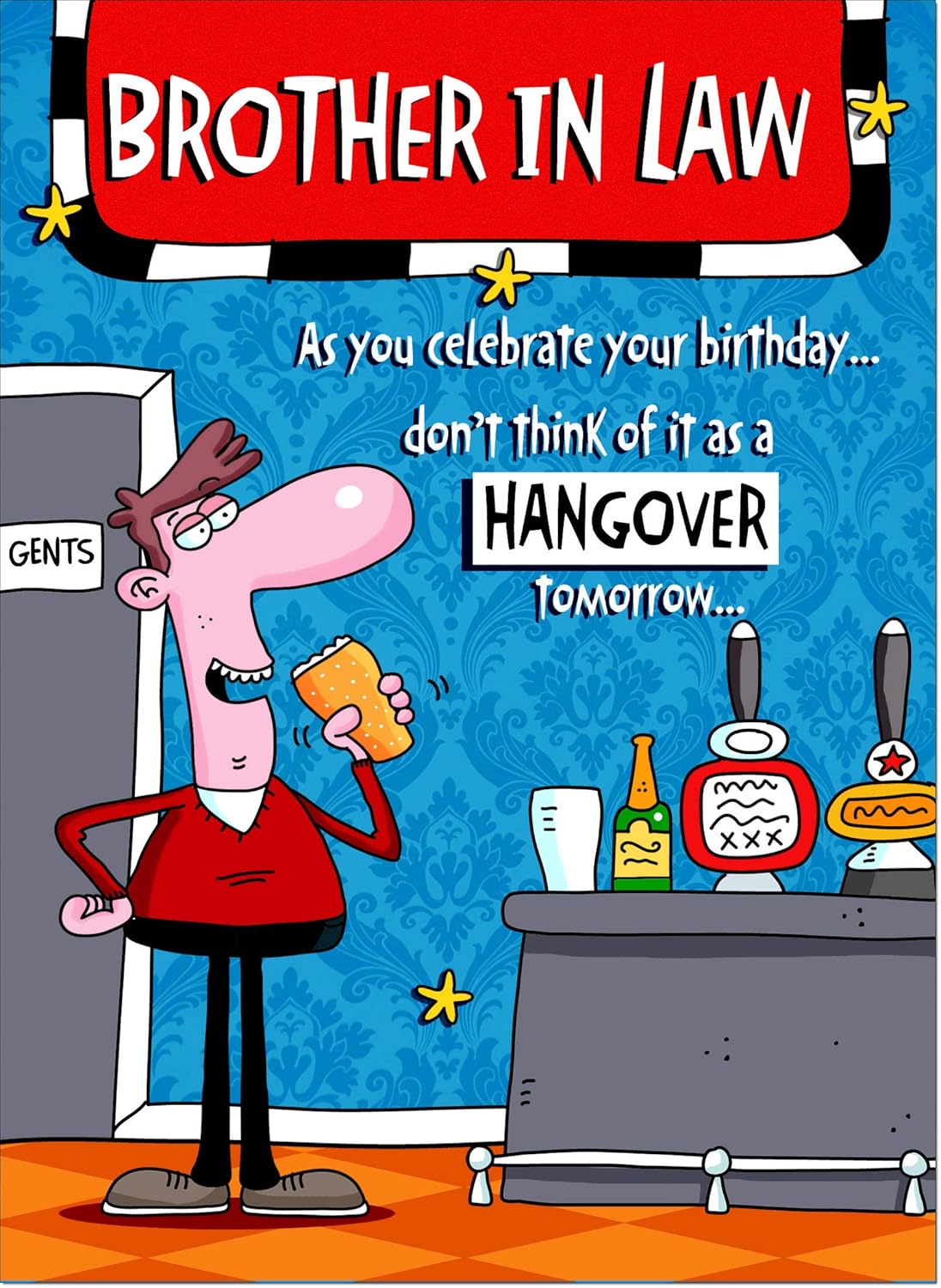 Doodlecards Funny Brother In Law Birthday Card Medium Amazon co uk 