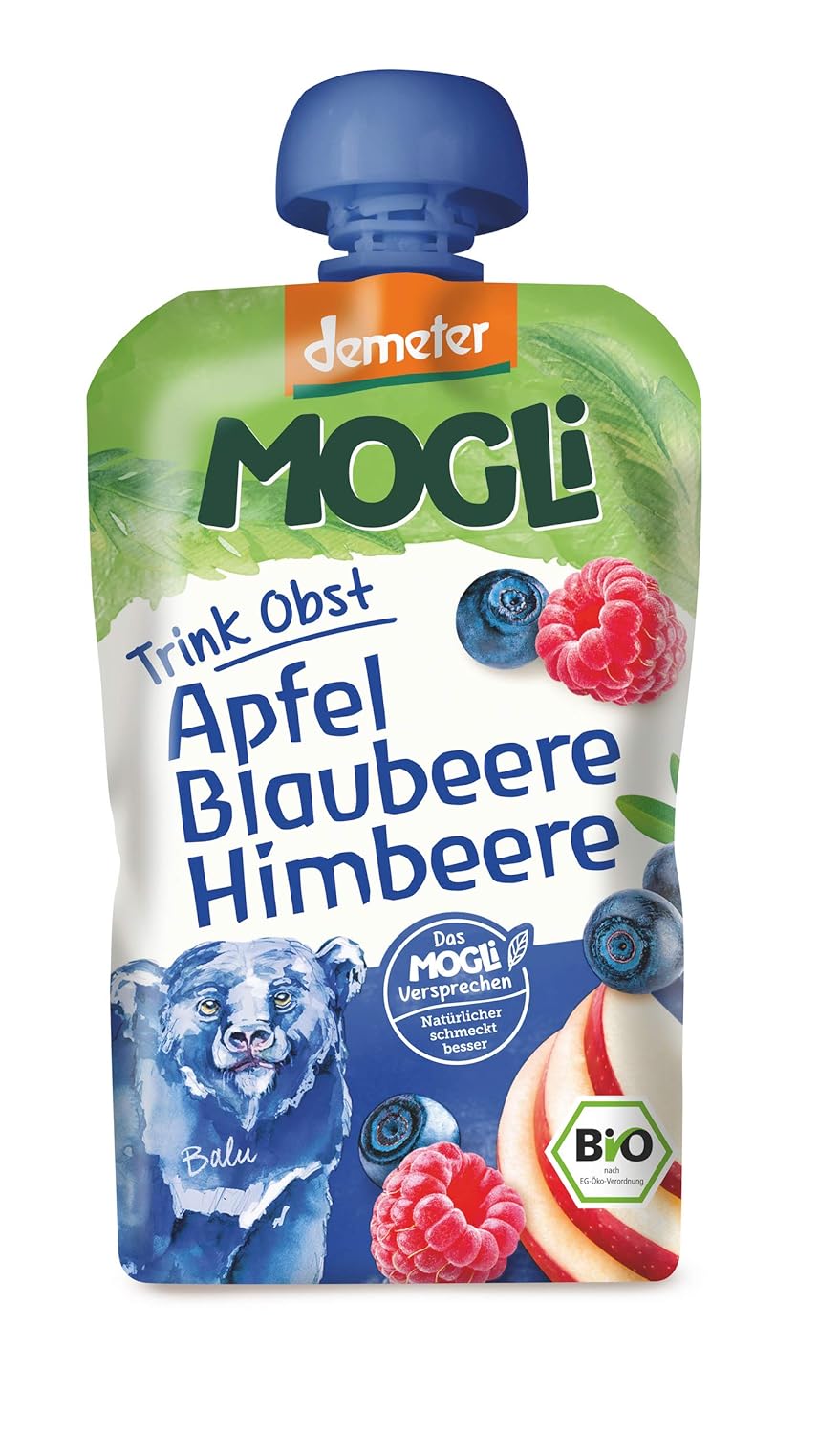 MOGLi Bio Demeter Trink Obst Quetschbeutel Blaubeere 12er Quetschie ...