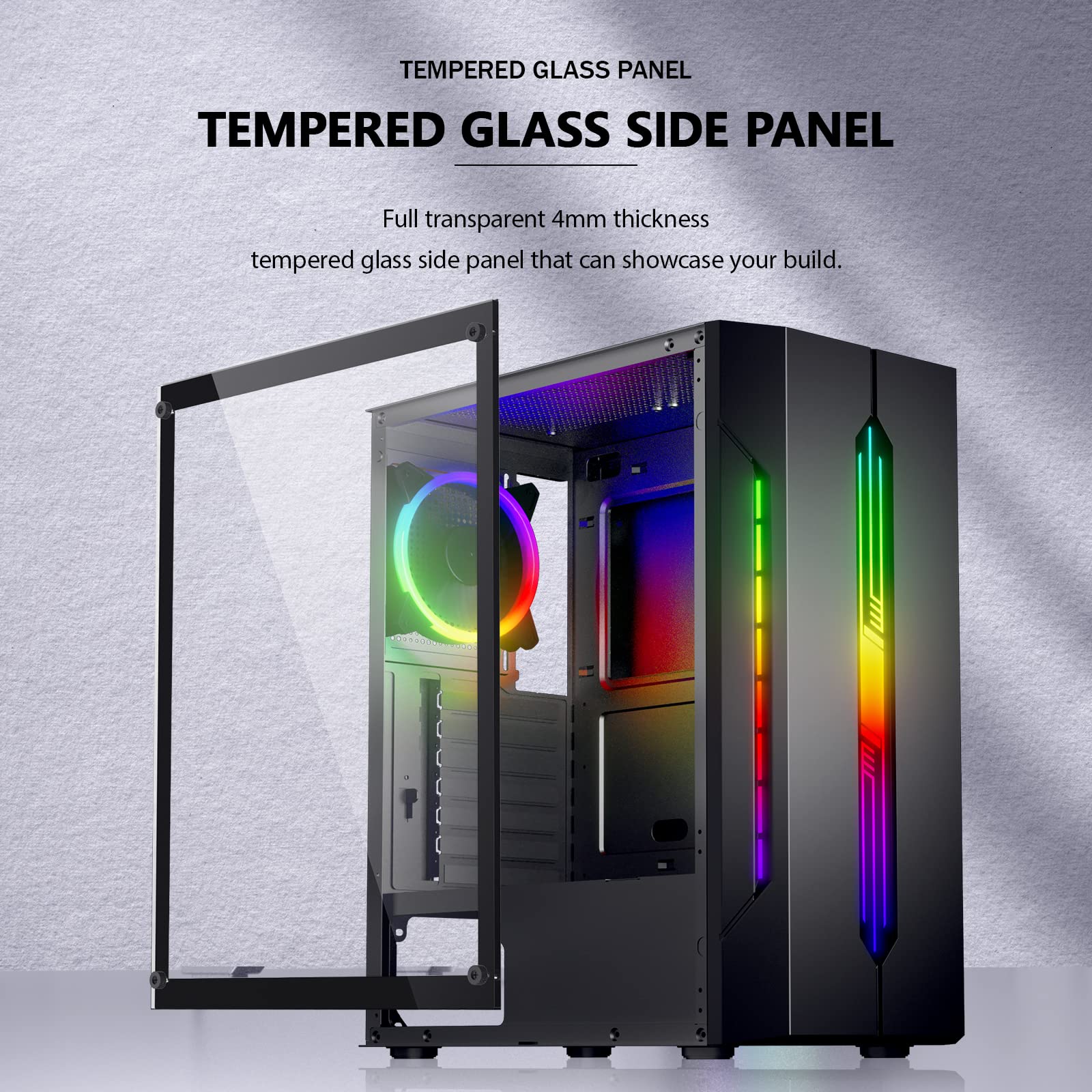 Mua ESGAMING RGB ATX Mid-Tower PC Case with USB 3.0 and ARGB LED Light ...