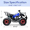SEANGLES Gas 125cc ATV Quad 4 Wheeler for Adults and Kids ATV with Off ...