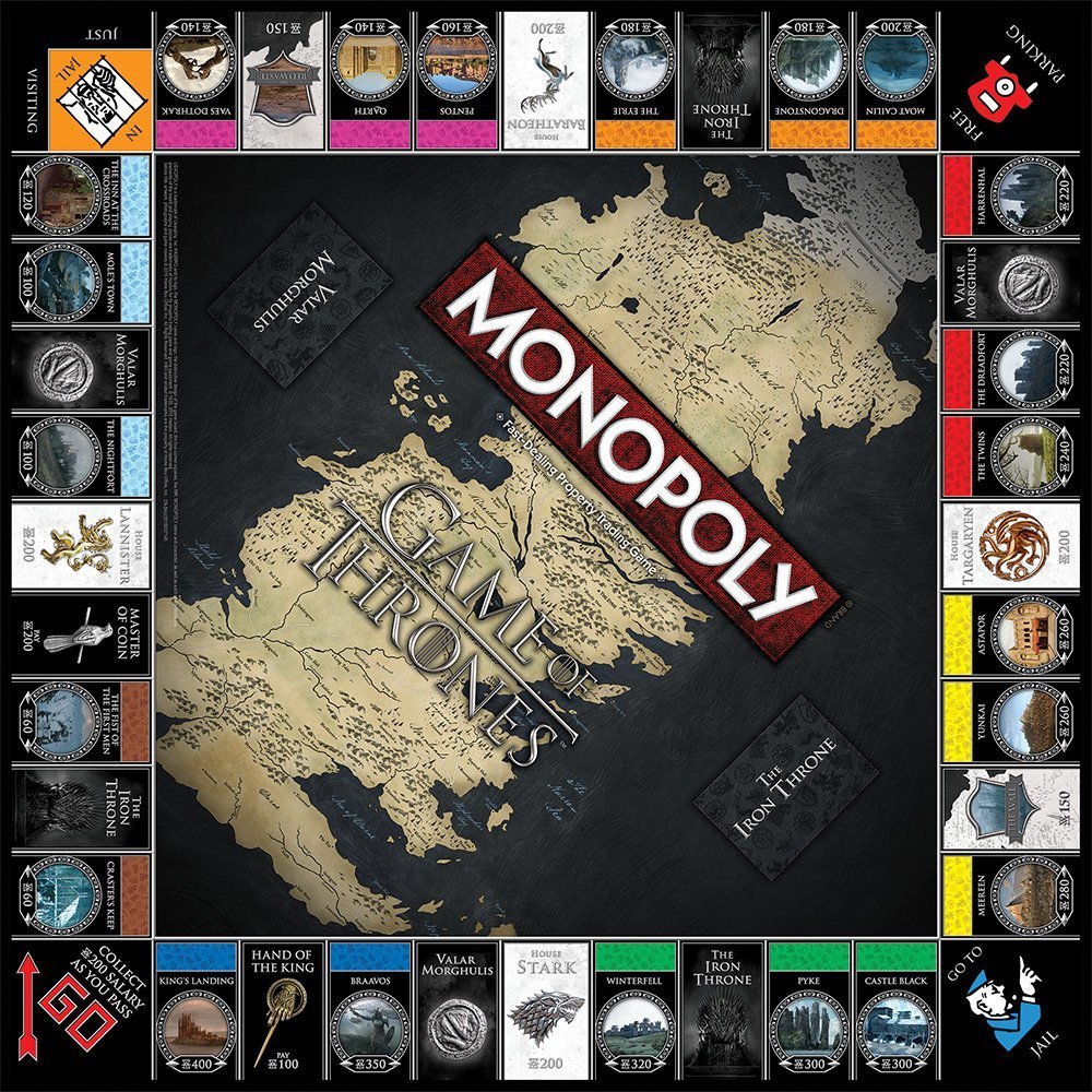 Winning Moves Games Board Game - Deluxe Game of Thrones Monopoly ...
