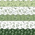 Amazon.com: Whaline 69Ft Greenery Bulletin Board Borders Watercolor ...