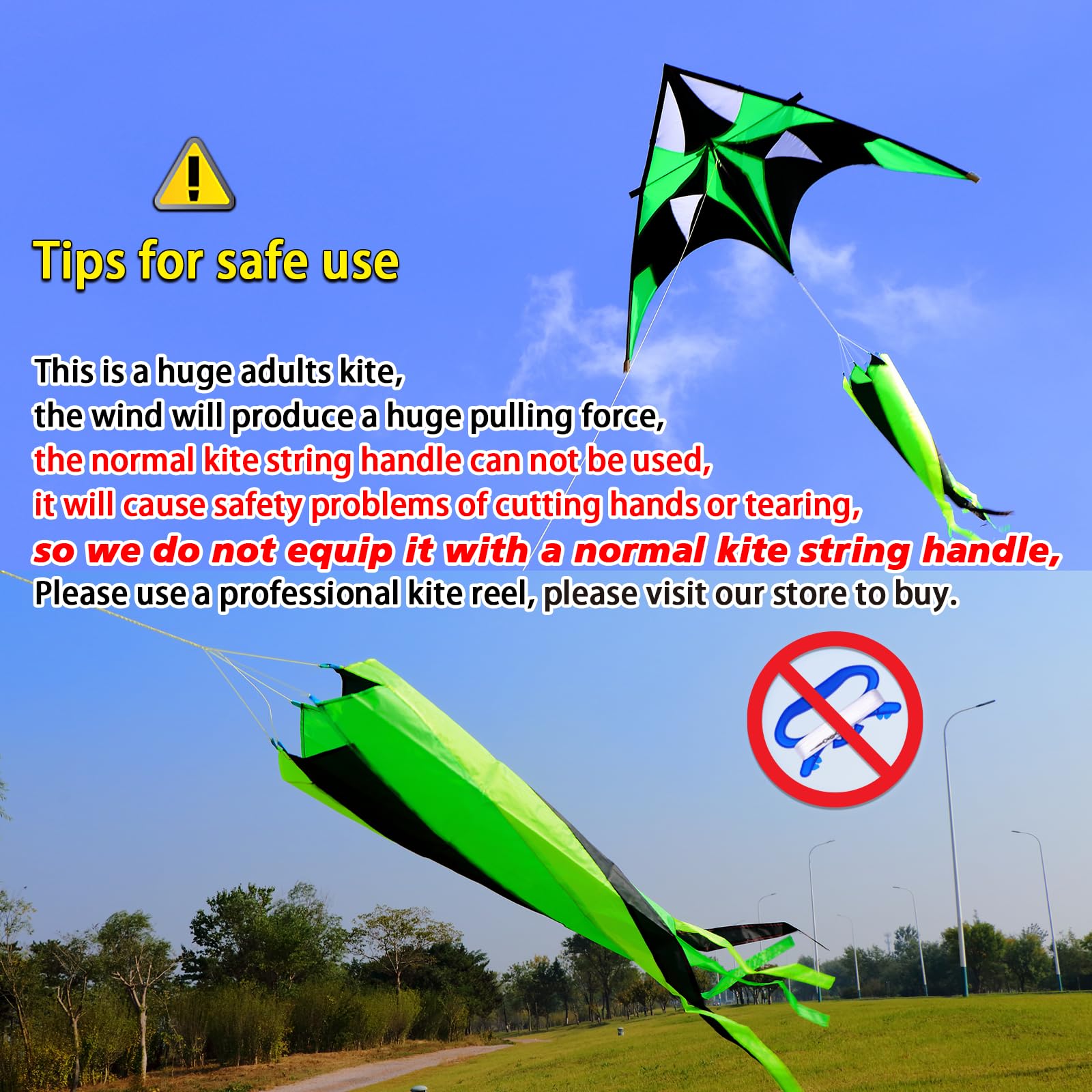 Mua WEICAFLY Giant Delta Kite for Adults, Comes with 3D Spinning Kite ...