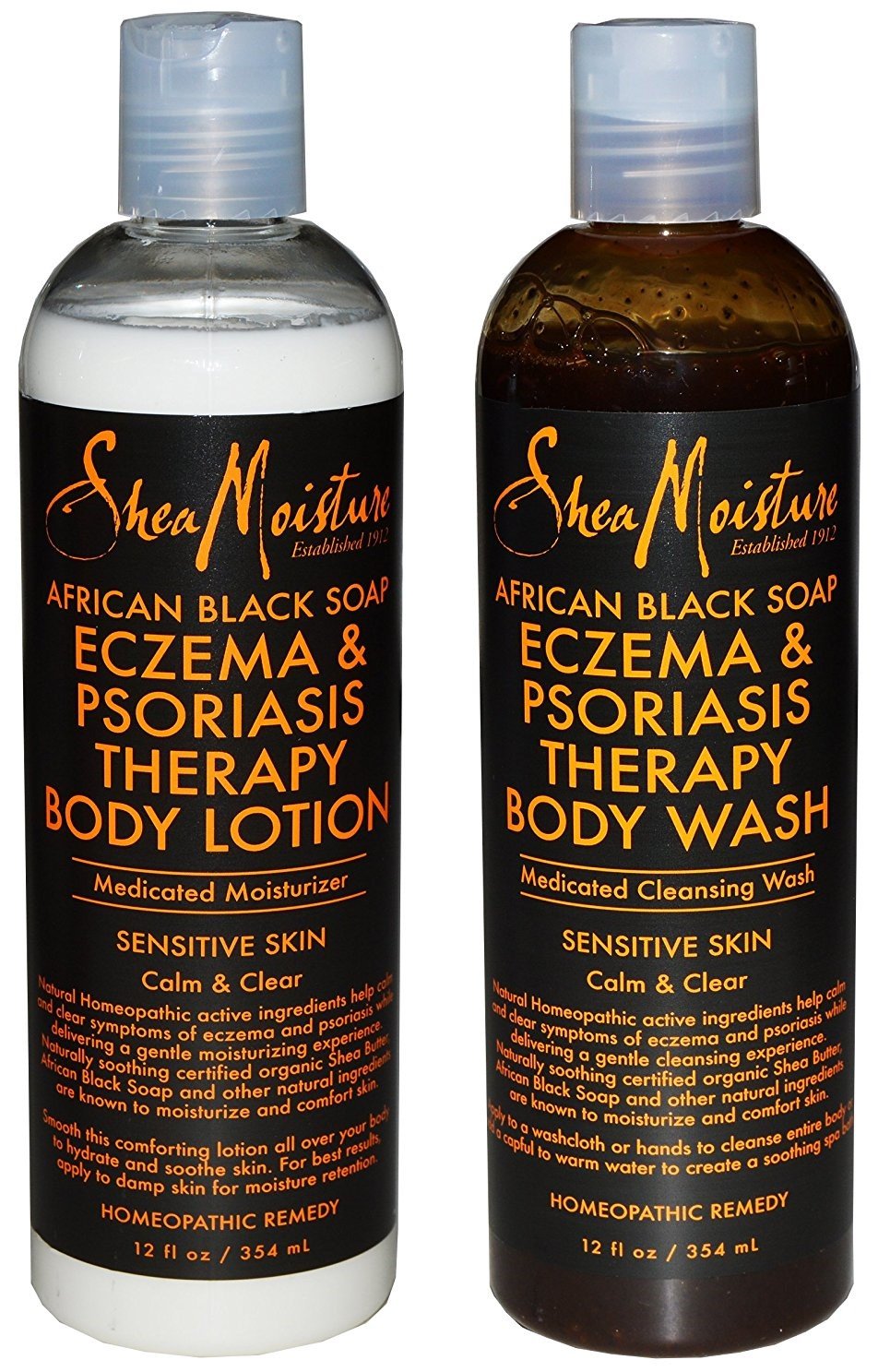 Shea Moisture African Black Soap Powerful Duo Eczema Psoriasis Therapy ...