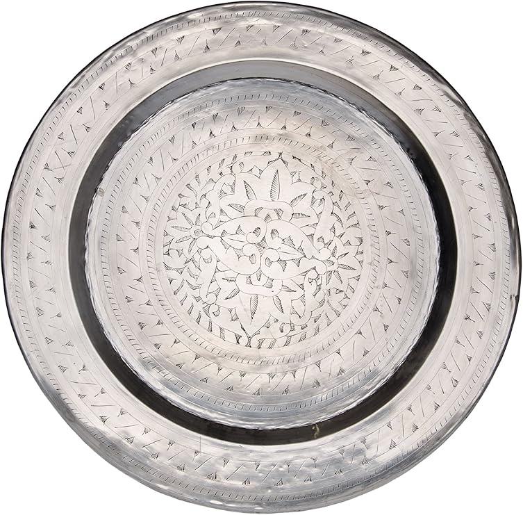 Amazon.de: Orientalisches rundes Tablett aus Metall Ismail 58cm ...