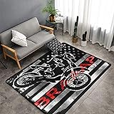 Amazon.com: Niqqzit Motocross Dirt Bike American Flag Area Rugs 60x39 ...