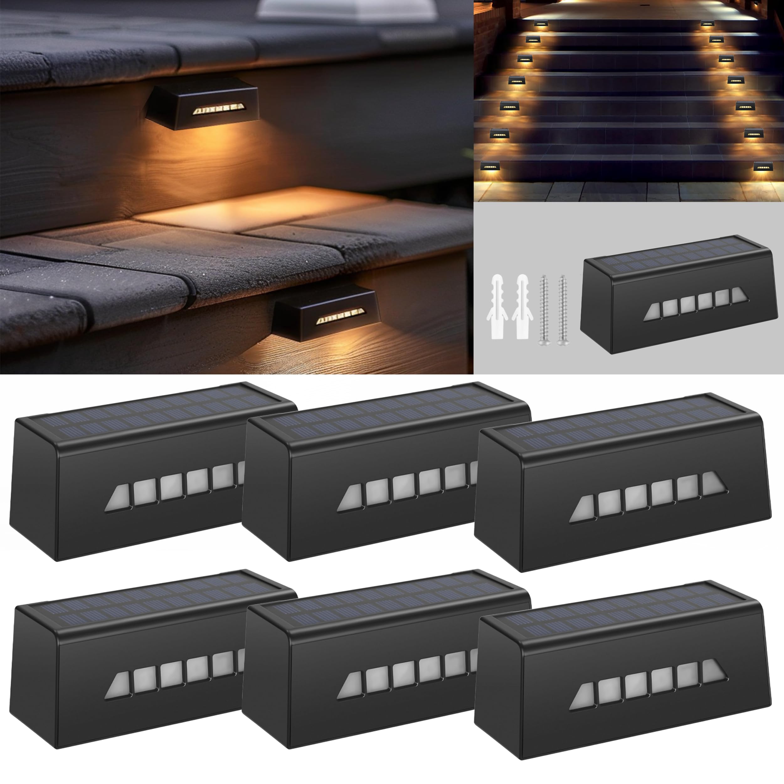 CzlBezr Solar Fence Lights Outdoor, IP65 Waterproof Solar Lights ...