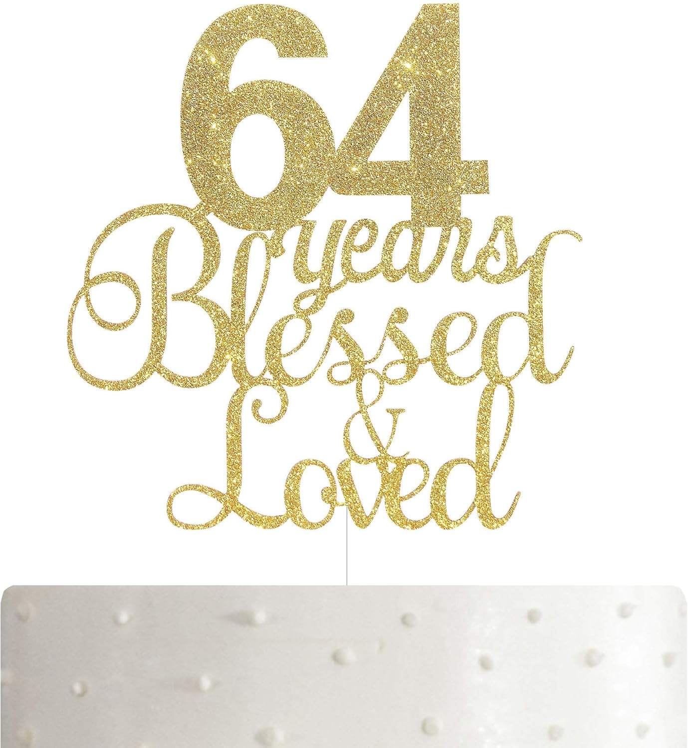 ALPHA K 64th Birthday/Anniversary Cake Topper – 64 Years Blessed ...