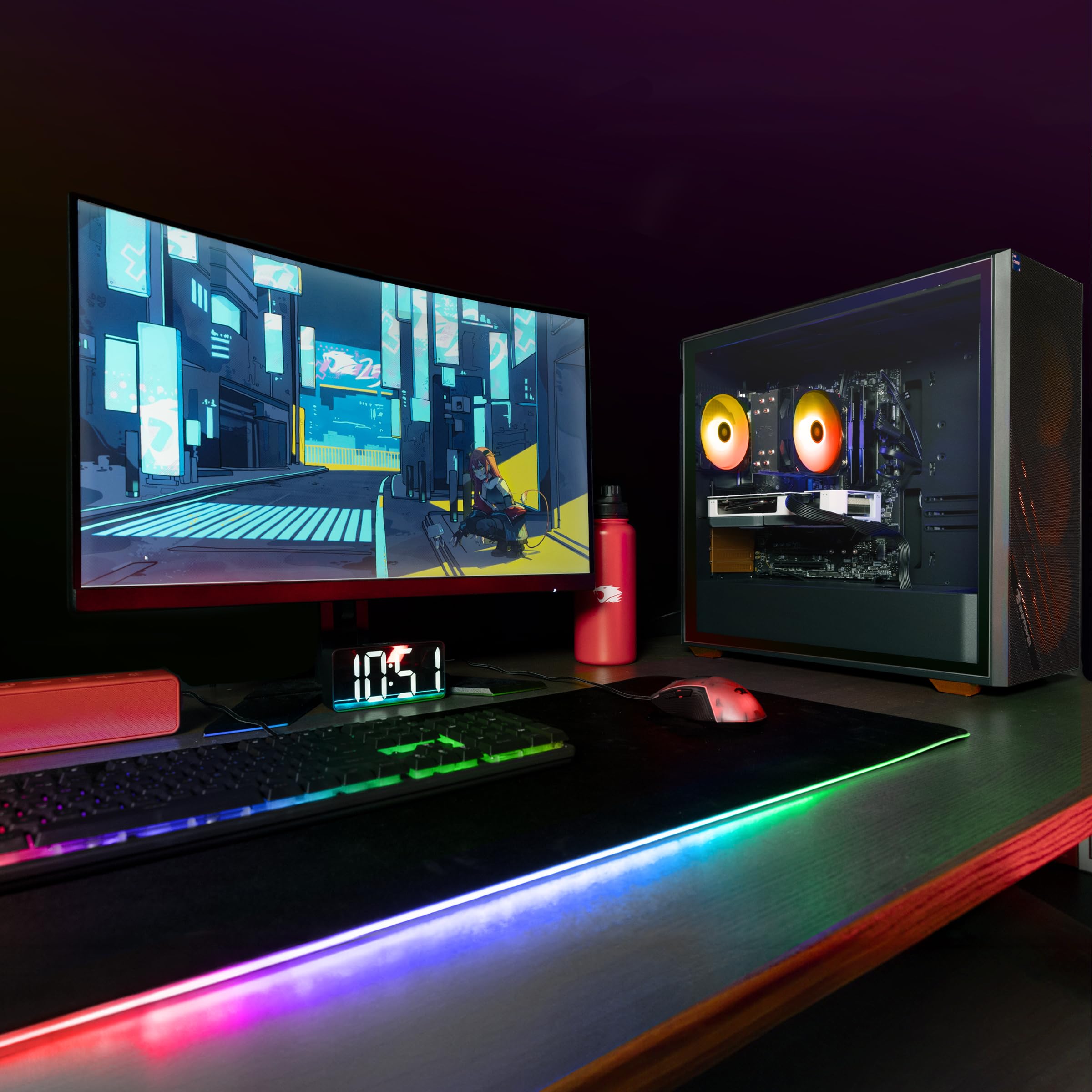 IBUYPOWER Scale Orange Gaming PC Desktop Computer (AMD Ryzen 7 5700 CPU ...