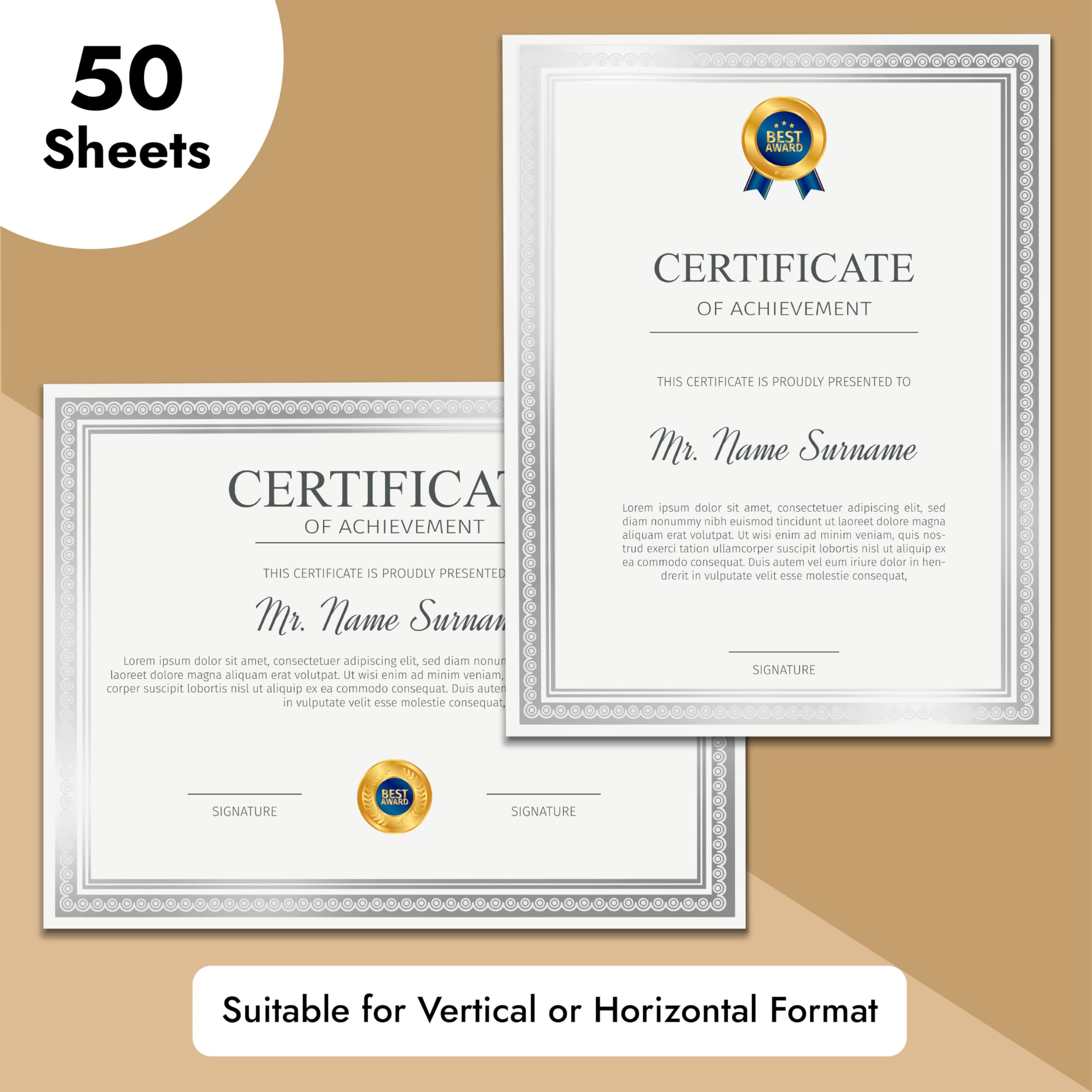 Mua Juvale 50 Sheets Silver Foil Certificate Paper for Printing ...