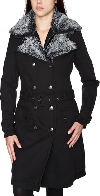 Firetrap Entrentched Womens Coat Black Large: Amazon.co.uk: Clothing