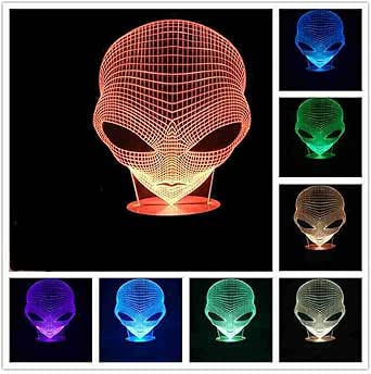 Amazon.com: 3D Lamp USB Power 7 Colors Amazing Optical Illusion 3D Grow ...