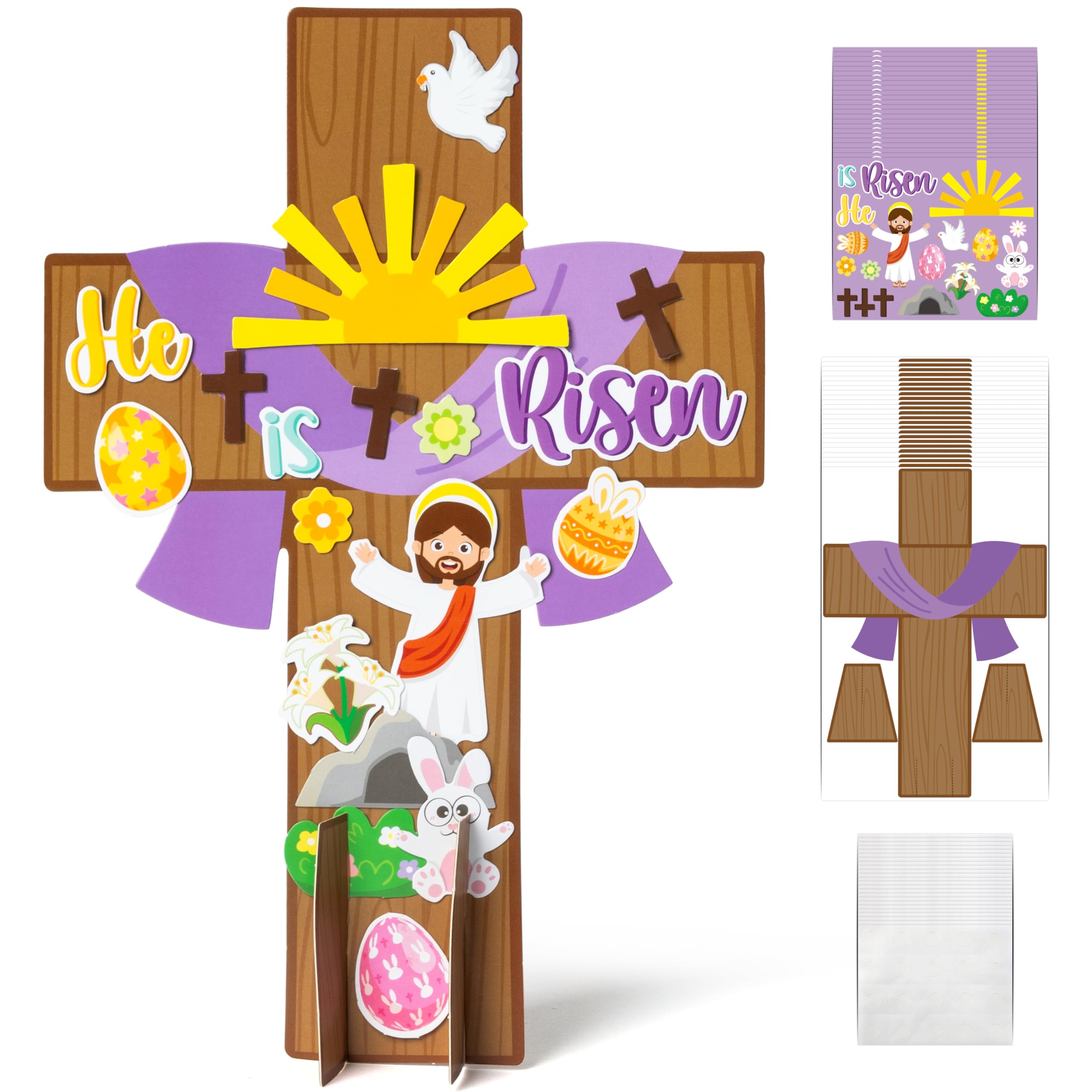 WATINC He is Risen Cross Craft Kit, Make Your Own Jesus Resurrection ...