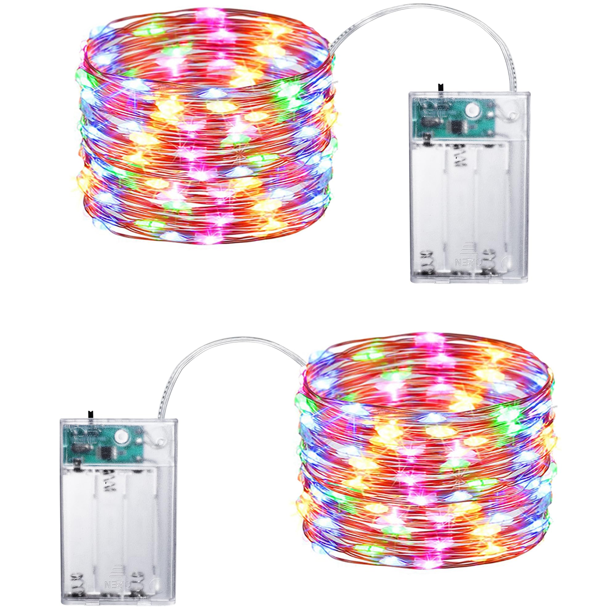 Joomer Battery String Lights, 2PACK Total 32FT 100 LED Battery Operated ...