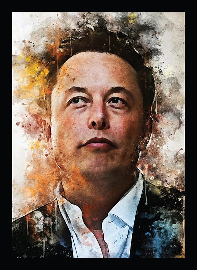 BIRD'S MIND Wall Hanging Synthetic Wood Art Paintings Elon Musk Photo ...