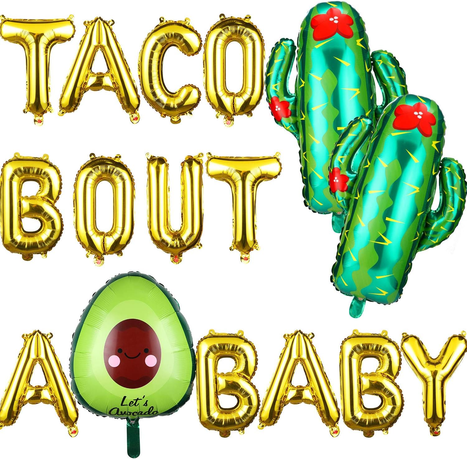 Amazon.com: 18 Pieces Taco Bout A Baby Balloons Decorations Supplies ...
