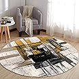Amazon.com: Rugshop Contemporary Modern Abstract Round Area Rug 8' Gold ...