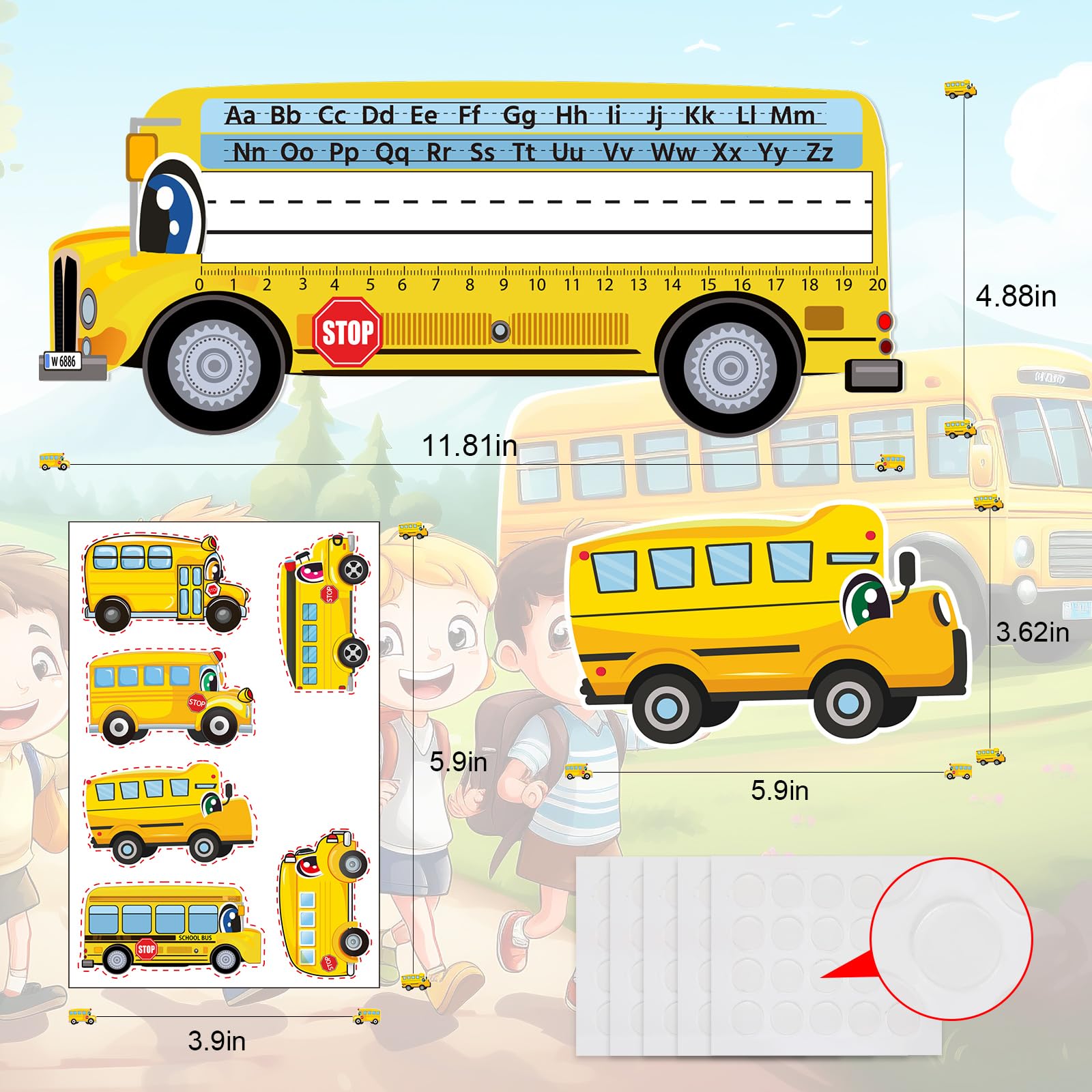 Mua 240 Pcs School Bus Cut-Outs Nameplates Stickers Yellow Bus Accents ...