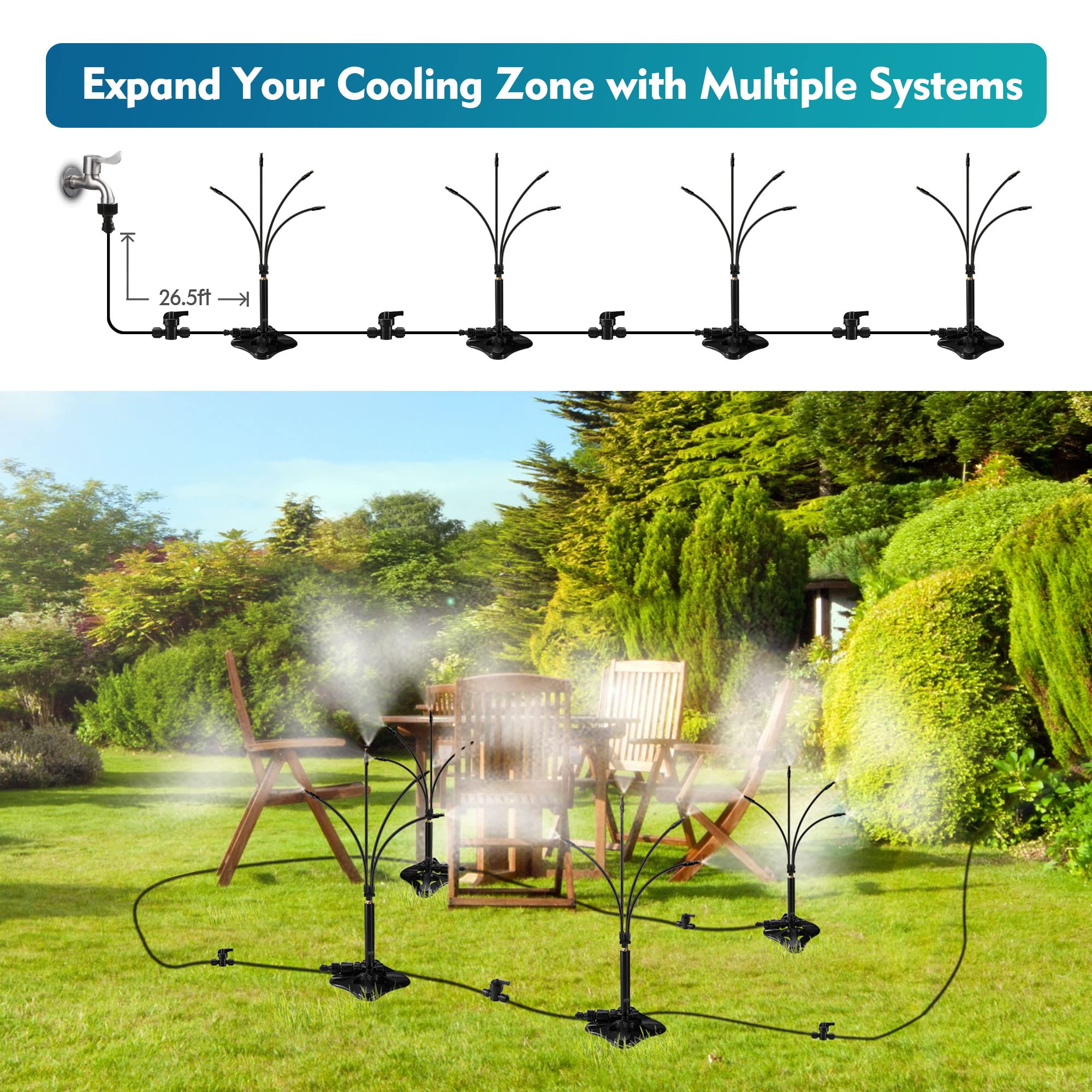 Mua Standing Misters for Outside Patio, 26.5 FT Portable Misting System ...
