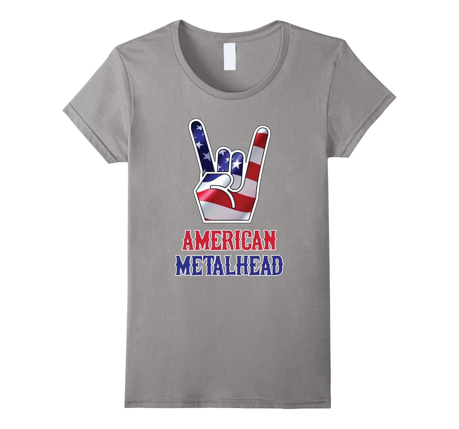 American Metalhead Outline Heavy Metal USA T-Shirt