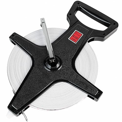 Champion Sports Open Reel Measure Tape with Metal Spike, Hand Crank ...