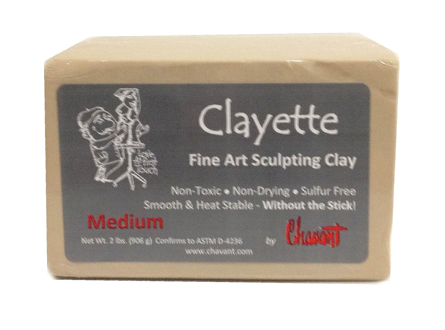 Chavant CLAYETTE Medium - 2 Lbs. Professional Oil Based Sulfur Free ...