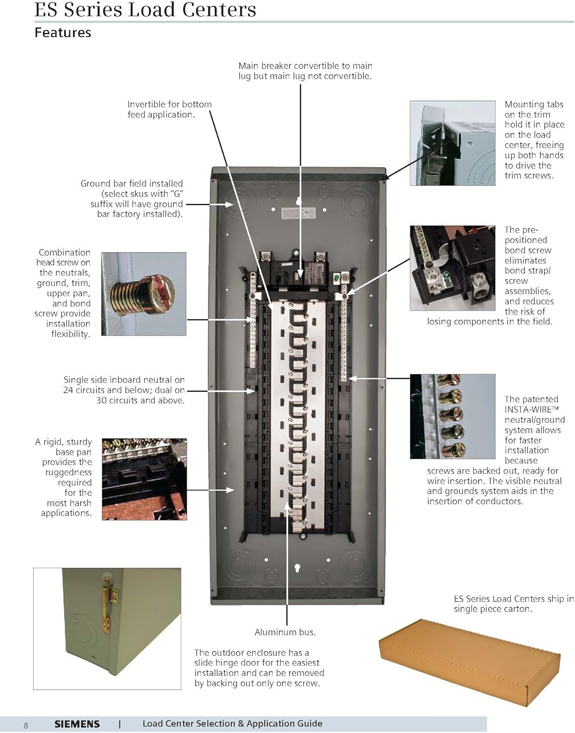 Outdoor Load Center 60 Circuit Main Breaker 225 Amp Siemens 42 Space ...