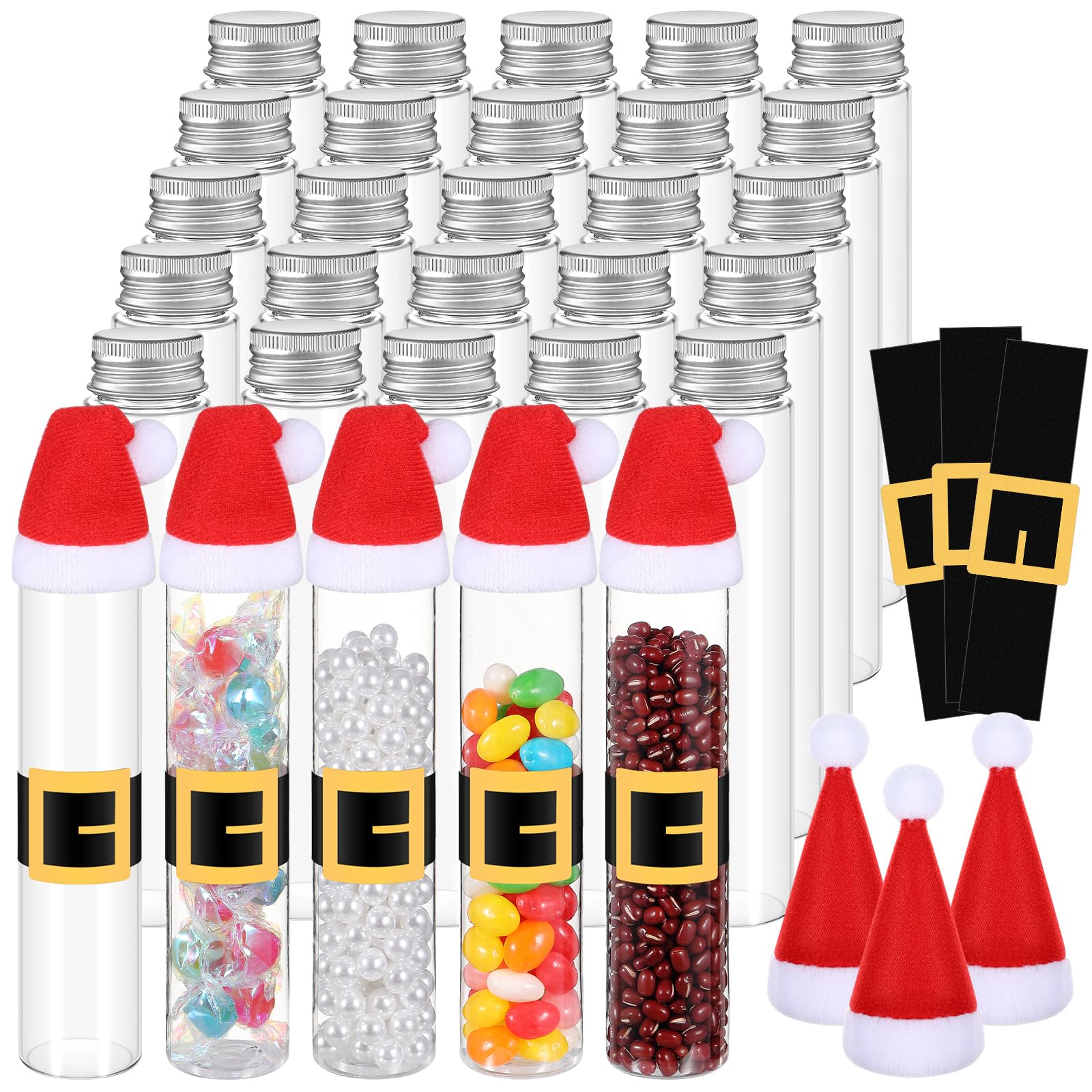 Vinsatin 30 Pcs Christmas Candy Tubes Clear Plastic Test Tubes 110ml ...