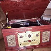 Sylvania SRCD838 5-in-1 Nostalgic Turntable with CD, Cassette, Radio ...