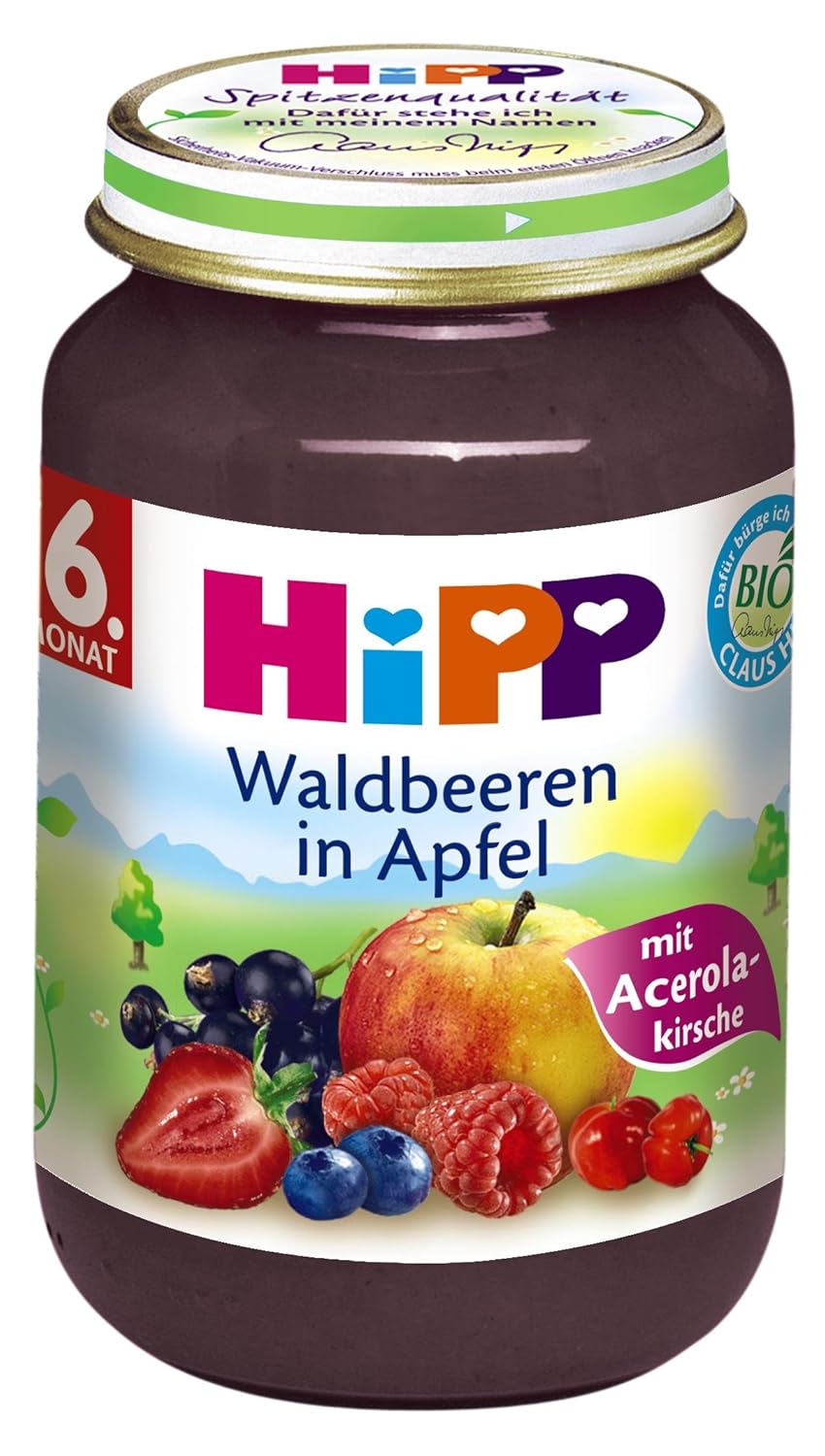 HiPP Waldbeeren in Apfel 190 g, 12er Pack (12 x 190 g): Amazon.de: Lebensmittel & Getränke