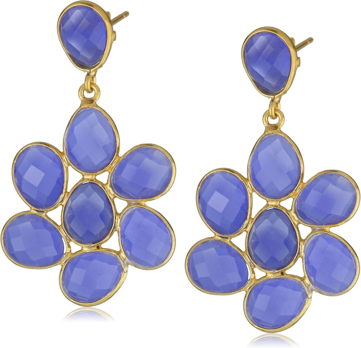 Amazon.com: Elyssa Bass Designs 18kt Vermeil Blue Chalcedony Chandelier ...