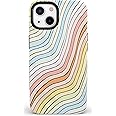 Amazon.com: Casely iPhone 14 Plus Case | Ride The Wave | Pastel Rainbow Lined Case (Bold ...