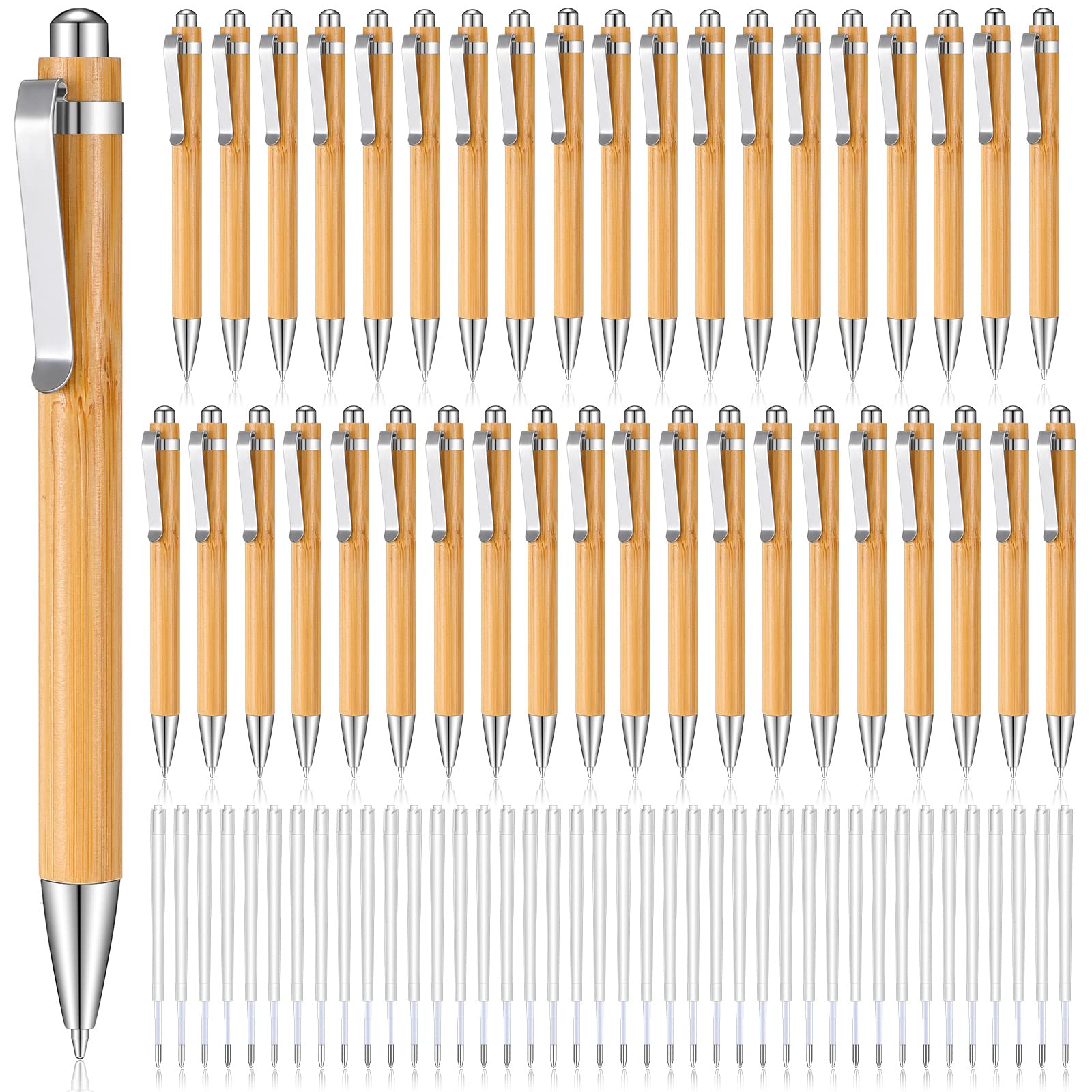 Fainne Bamboo Pens Bulk Wood Natural Engraving Retractable Bamboo Pen ...