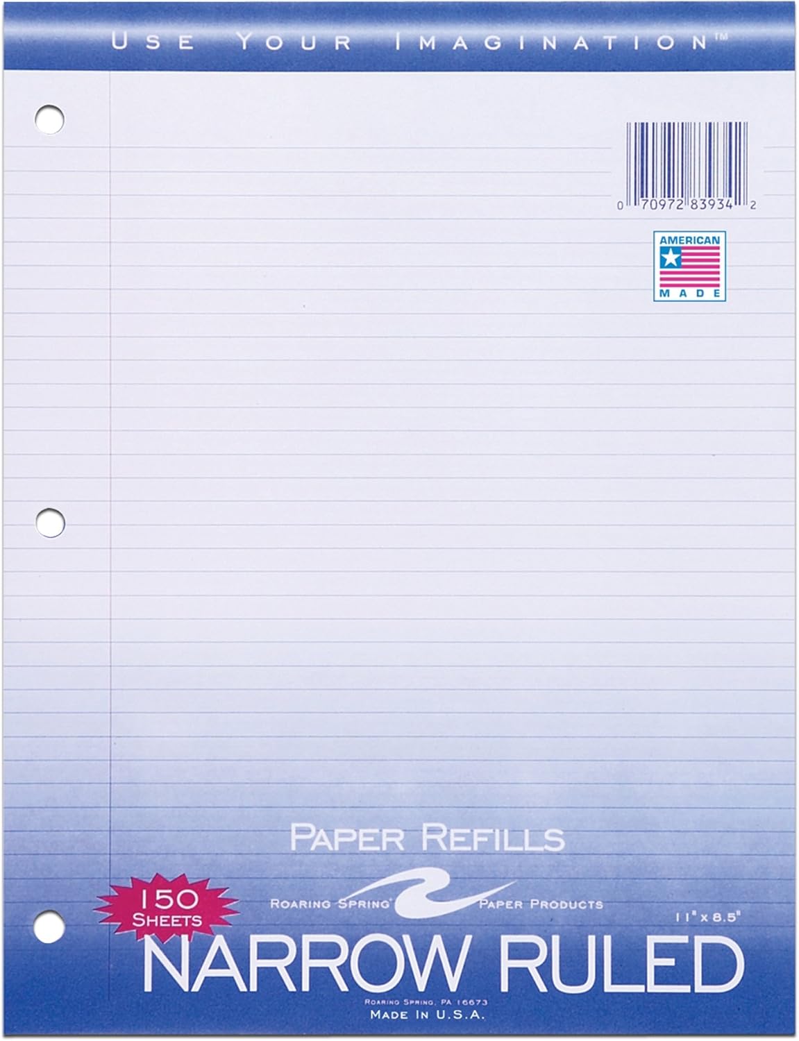 Roaring Spring Filler Paper, Narrow Ruled, 8.5" x 11", 150 Sheets ...