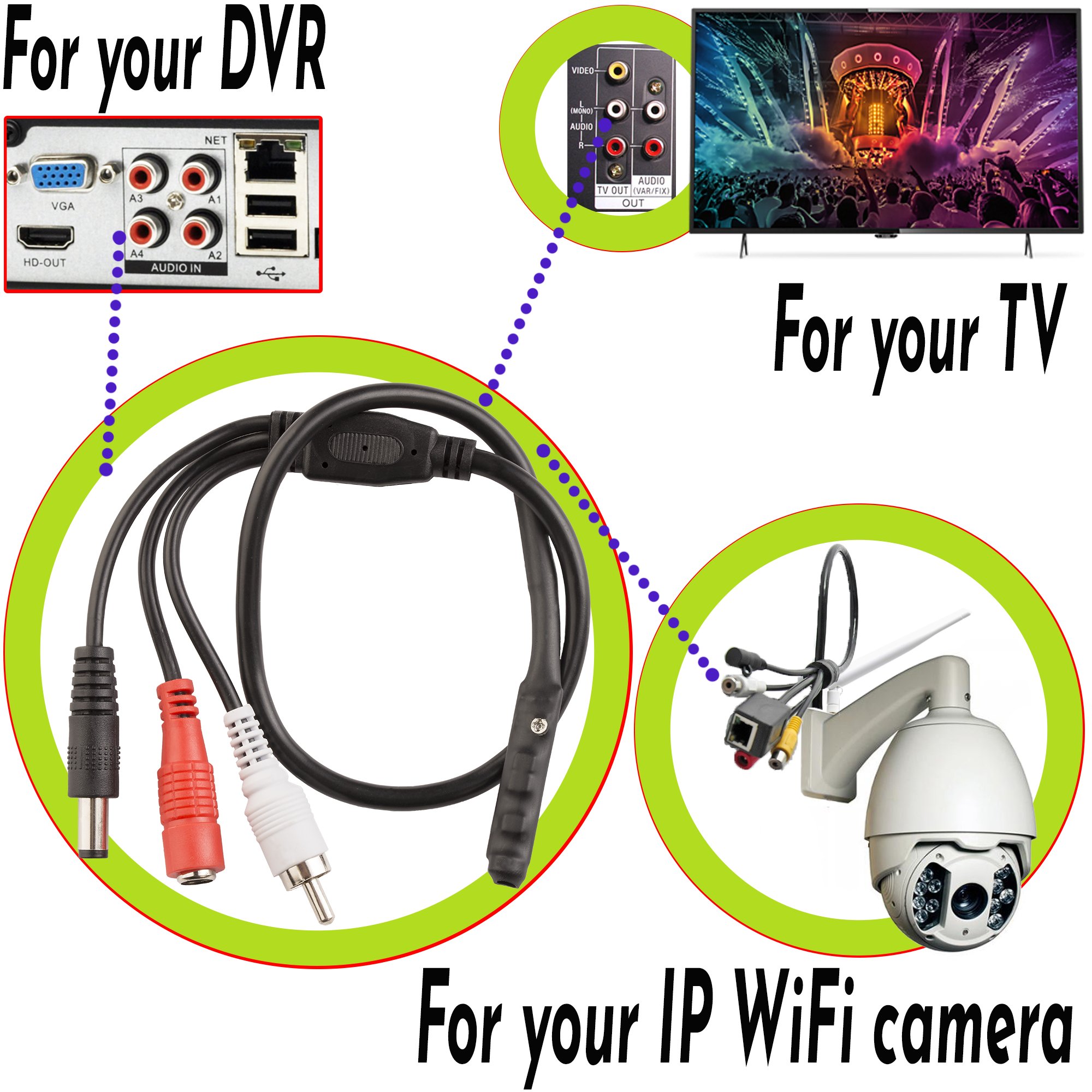 Mua CCTV Microphone Outdoor Microphone for WiFi Security Camera IP ...