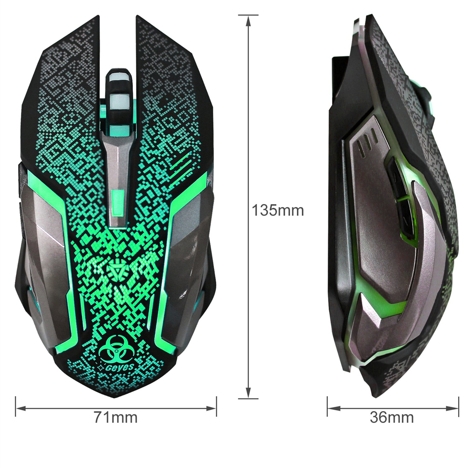 Mua Wireless Gaming Mouse, VEGCOO C8 Silent Click Wireless Rechargeable ...