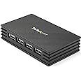 Amazon.com: StarTech.com 4 Port Compact Black USB 2.0 Hub - Bus-powered or with Included Power ...