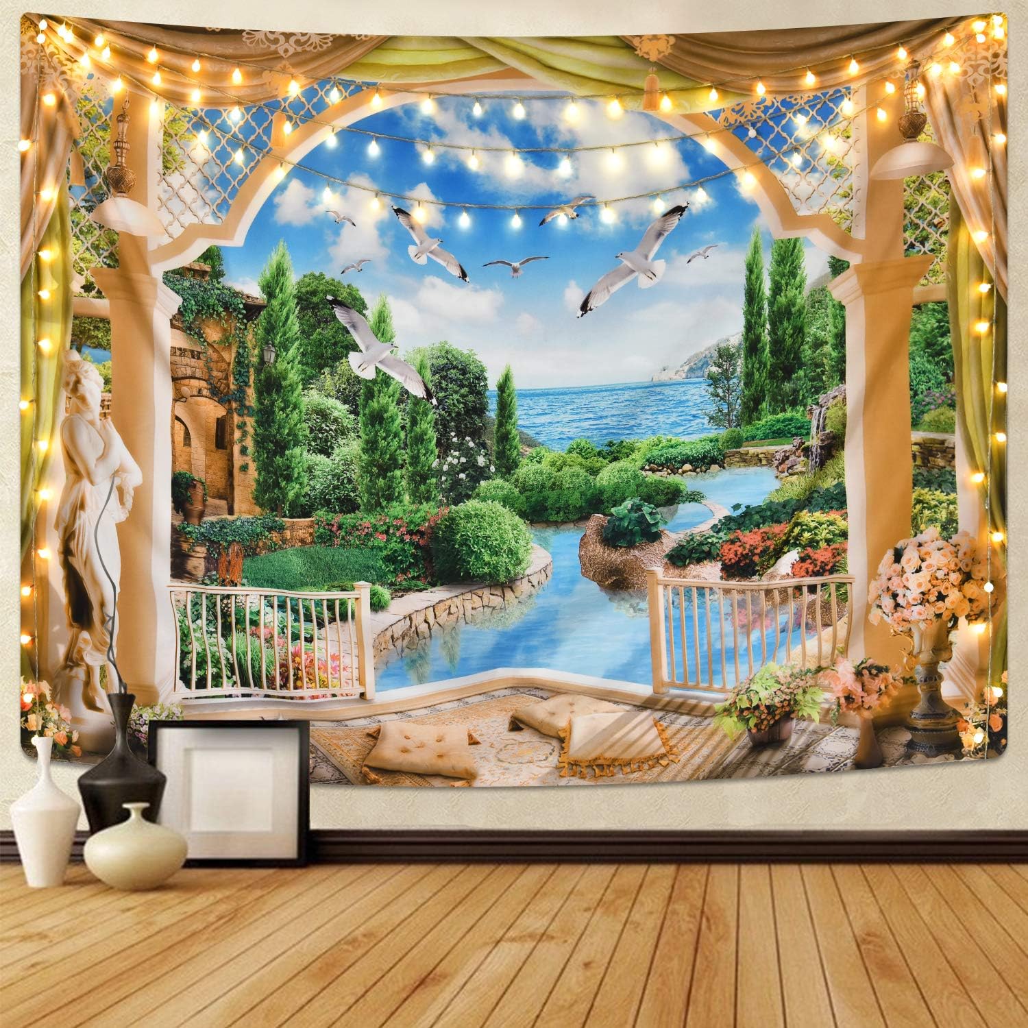 Amazon.com: Sevenstars Luxury Home Castle Tapestry 3D Nature Landscape ...